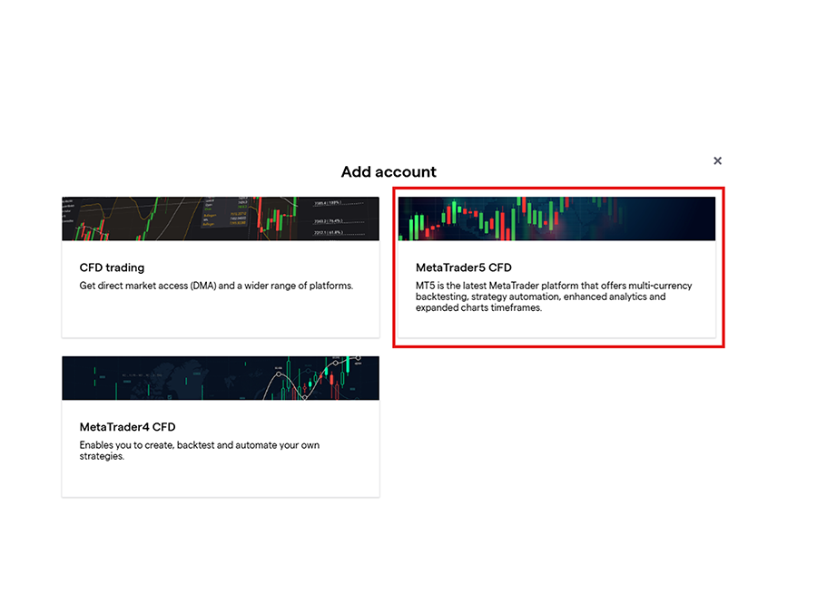 Create a Live or Demo MT5 Account